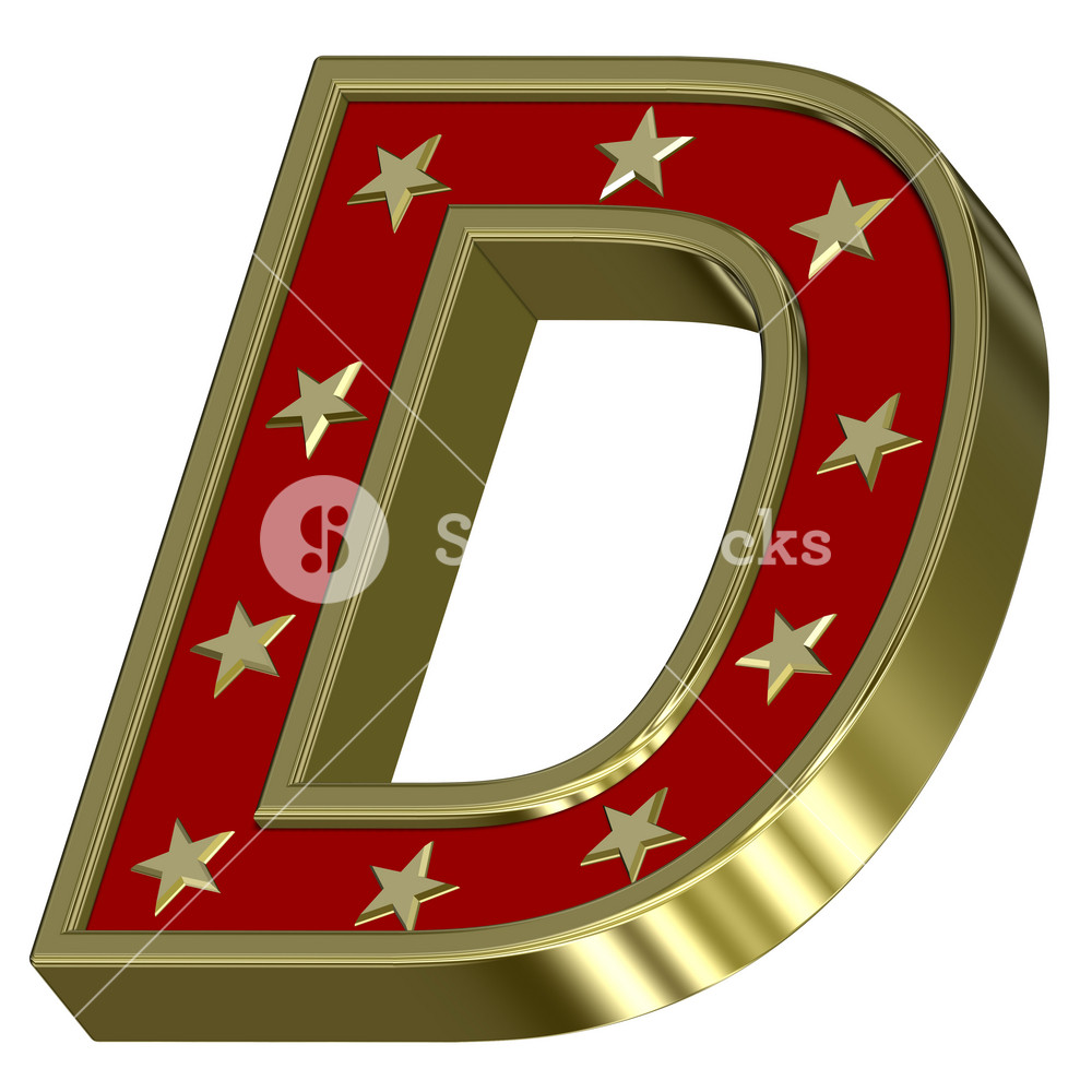 Gold-red Letter With Stars Isolated On White Royalty-Free Stock Image ...