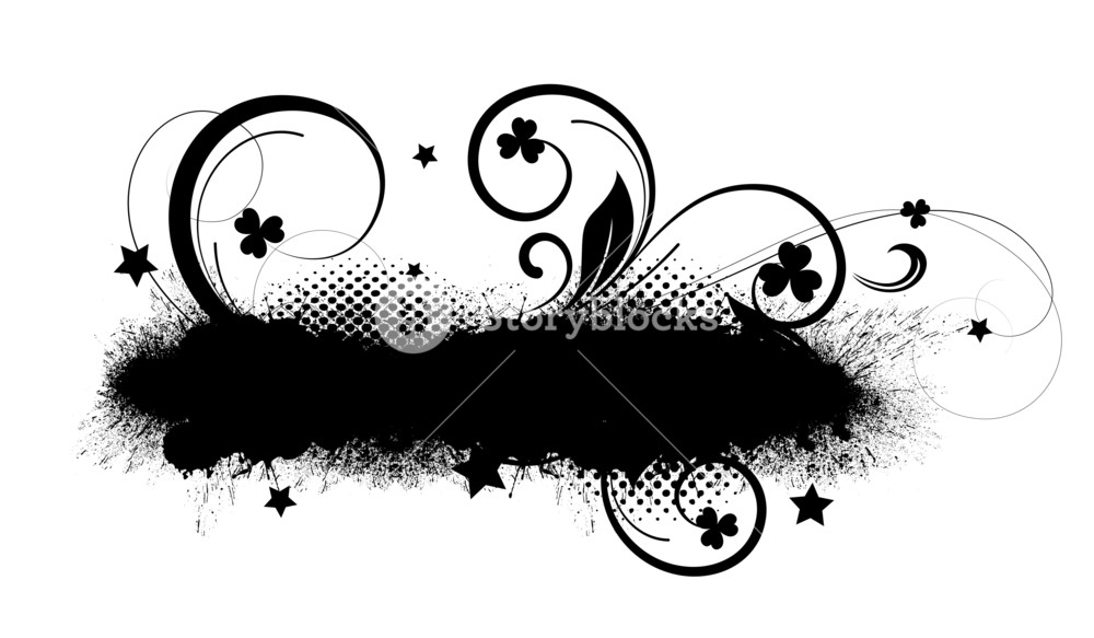 Grunge Flourish Halftone Banner Royalty-Free Stock Image - Storyblocks