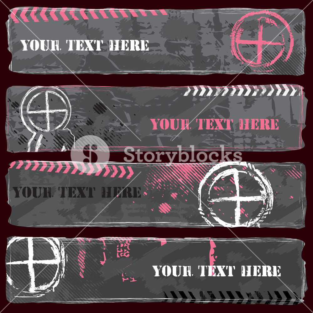 Grungy Emo Banner Set Royalty-Free Stock Image - Storyblocks