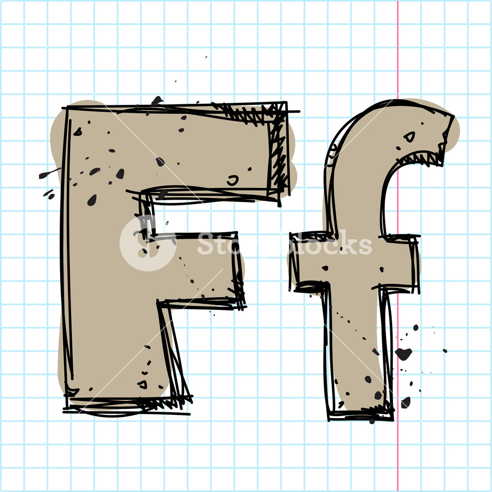 Hand Drawn Letter F. Vector Illustration Royalty-Free Stock Image ...