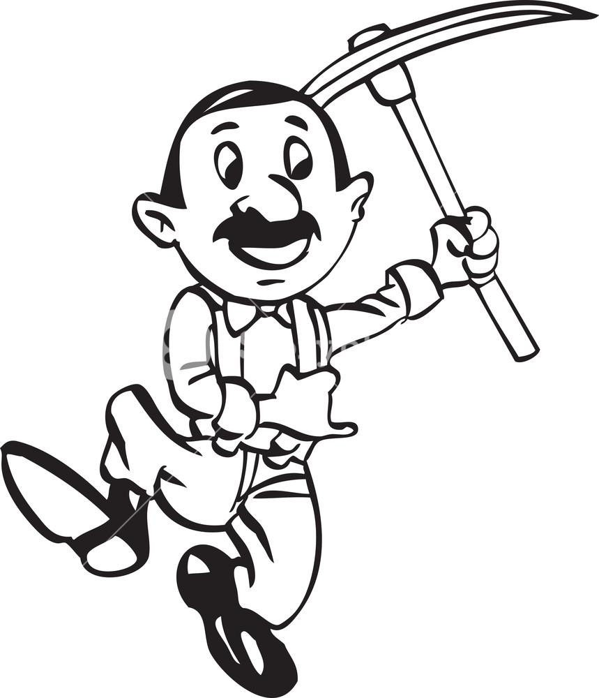 Illustration Of A Man With Pickaxe. Royalty-Free Stock Image - Storyblocks