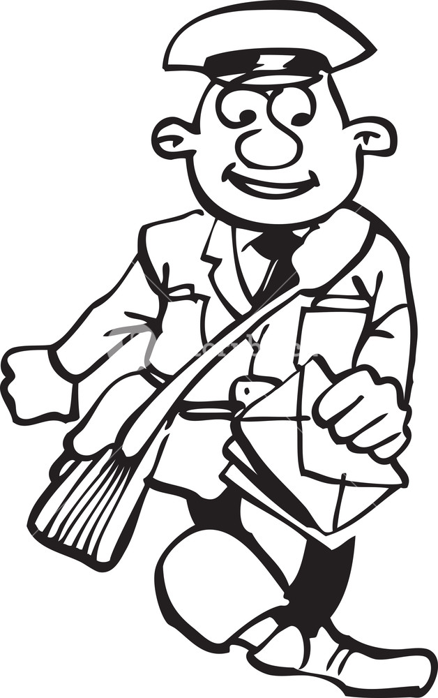 Illustration Of A Postman. Royalty-Free Stock Image - Storyblocks