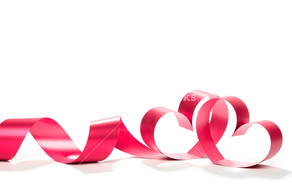 Red heart ribbon isolated on white background Royalty-Free Stock Image ...