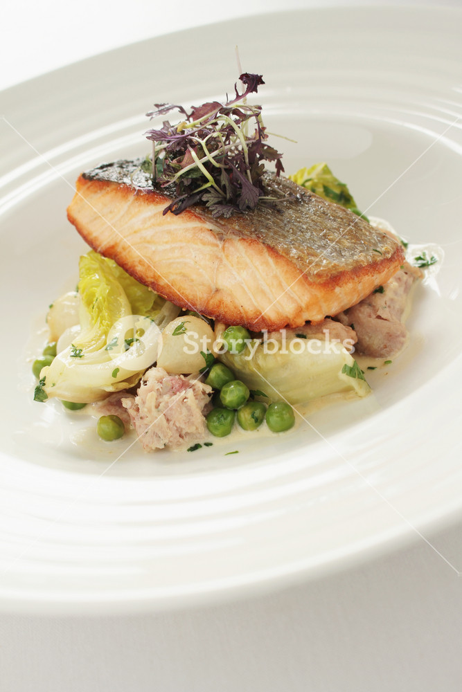 Plated Fish Main Meal Royalty-Free Stock Image - Storyblocks