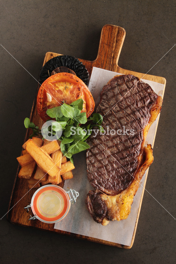 Sirloin Steak Plated Meal Royalty-Free Stock Image - Storyblocks