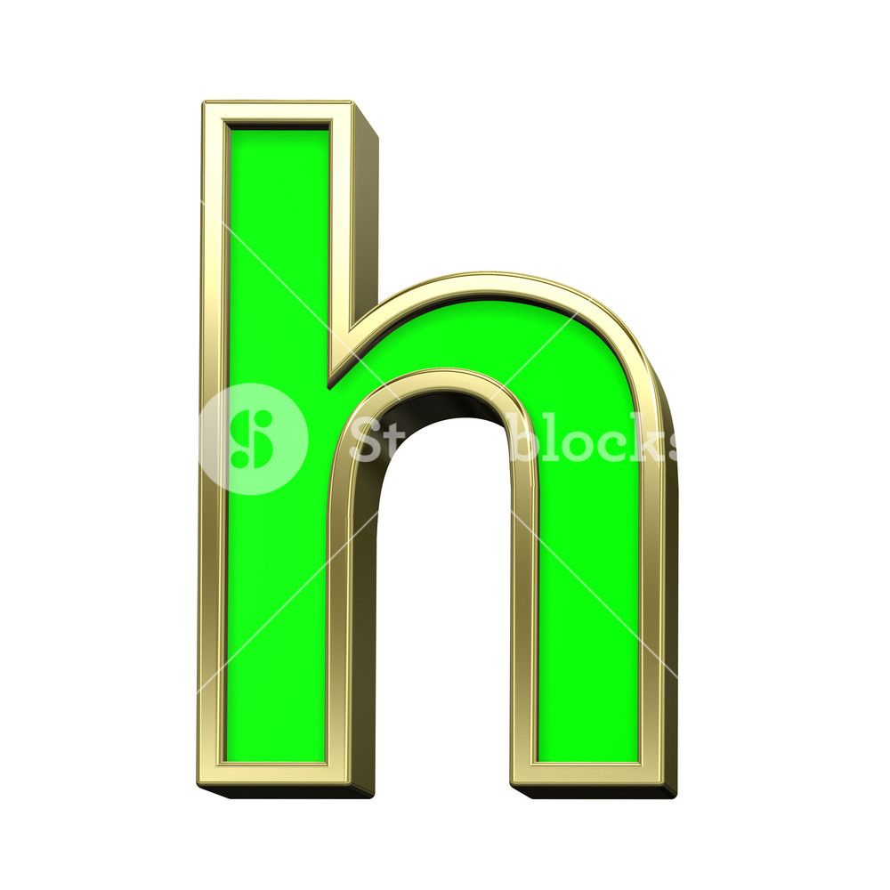 Lower Case Letter From Light Green With Gold Alphabet Set Royalty-Free ...