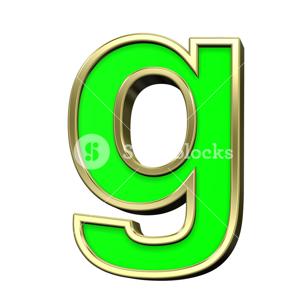 Lower Case Letter From Light Green With Gold Alphabet Set Royalty-Free ...