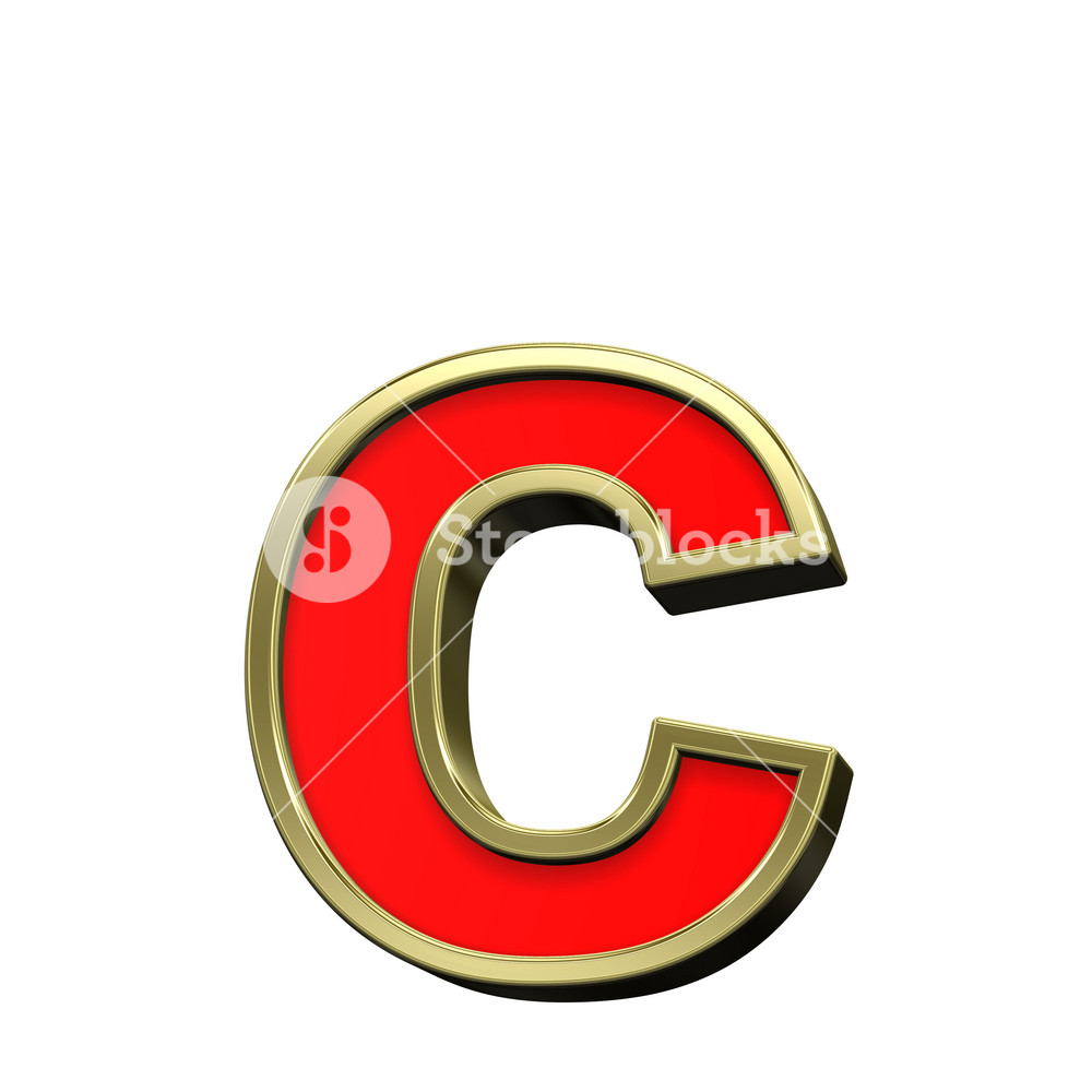 Lower Case Letter From Red With Gold Frame Alphabet Set Royalty-Free ...