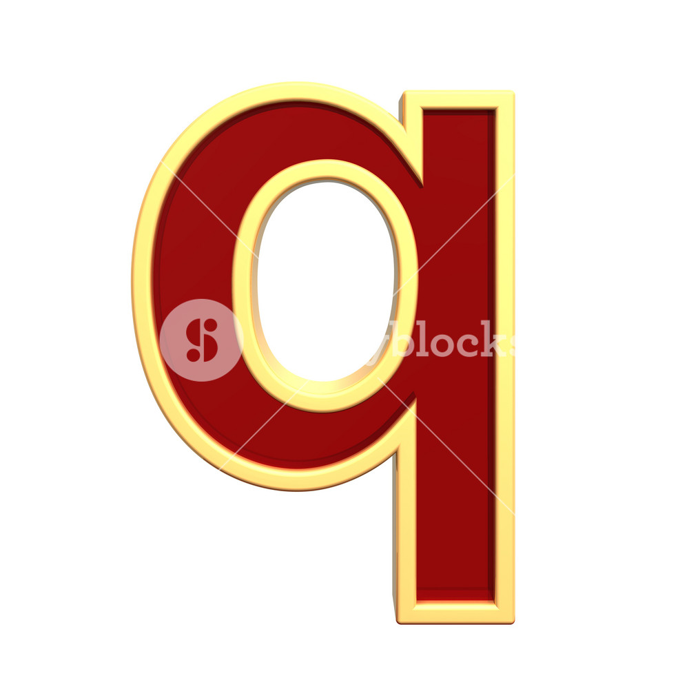 Lower Case Letter From Ruby With Gold Frame Alphabet Set Royalty-Free ...