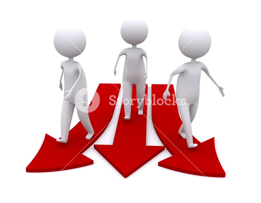 Man Walking On Arrows Royalty-Free Stock Image - Storyblocks