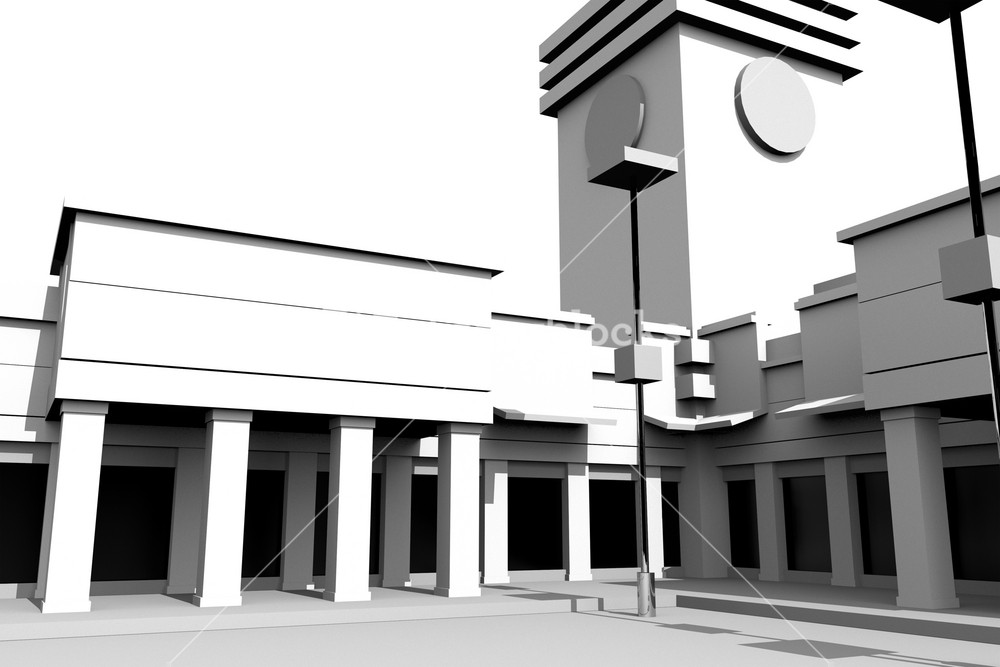 Modern Plaza Royalty-Free Stock Image - Storyblocks