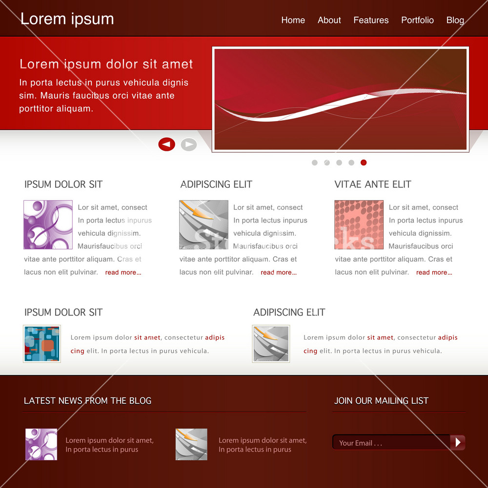 Modern Website Template Vector Illustration Royalty-Free Stock Image ...