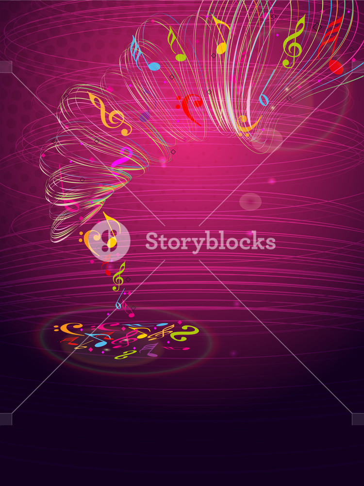 Musical concept with waves on shiny pink background. Royalty-Free Stock ...