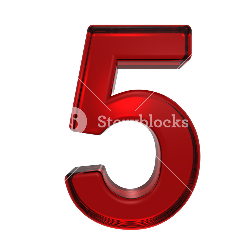 One Digit From Ruby Alphabet Set, Isolated On White. Royalty-Free Stock ...