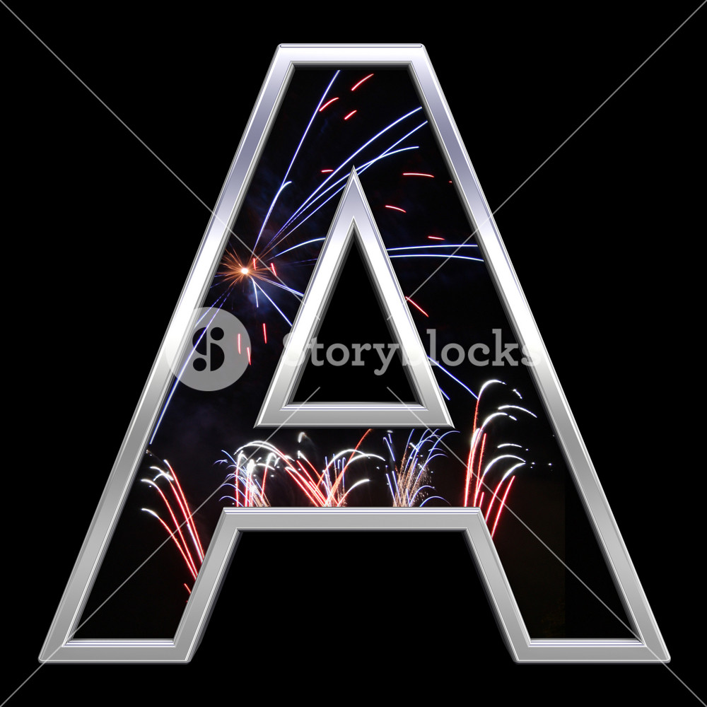 One Letter From Firework With Chrome Frame Alphabet Set Royalty-Free ...