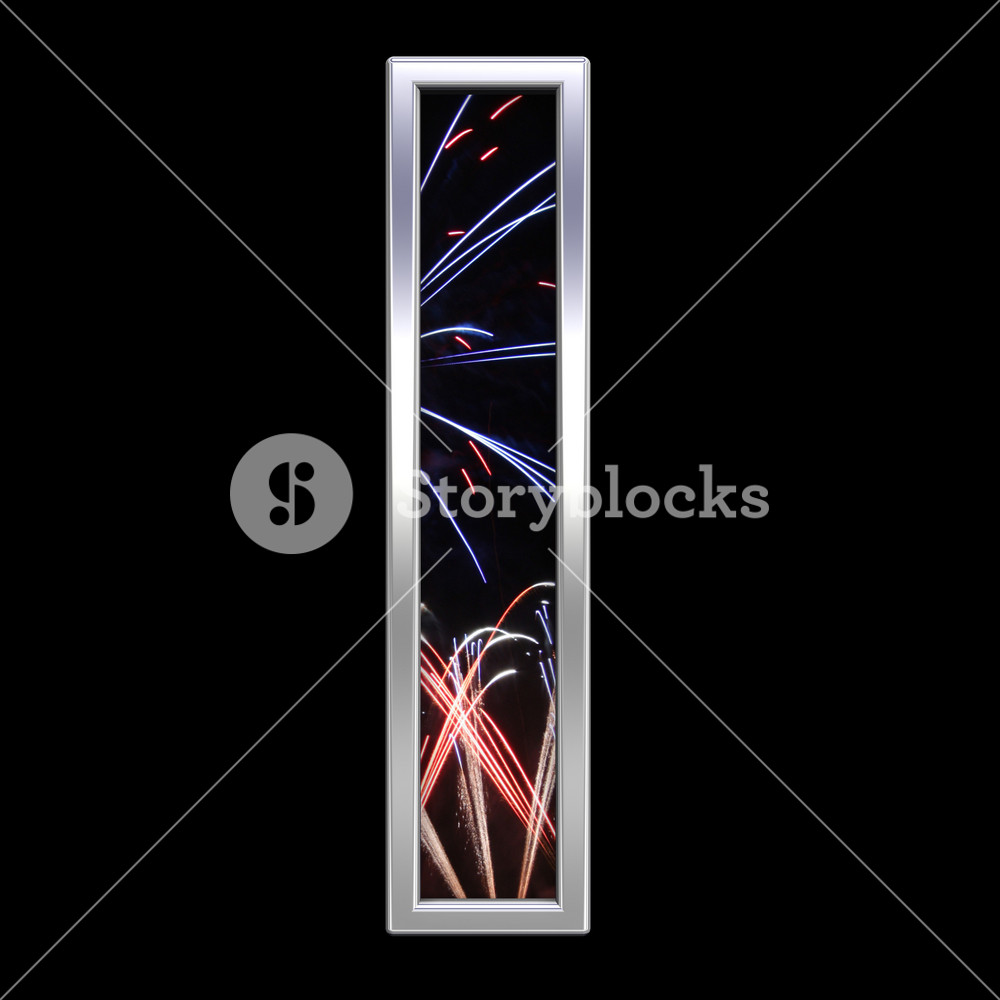 One Letter From Firework With Chrome Frame Alphabet Set Royalty-Free ...