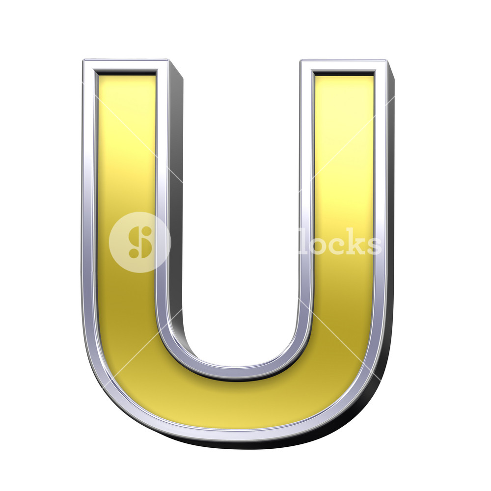 One Letter From Gold With Chrome Frame Alphabet Set Royalty-Free Stock ...