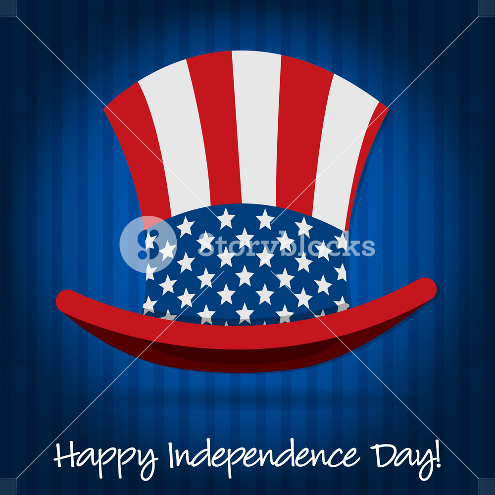 Patriotic Uncle Sam Hat 4th Of July Card In Vector Format. Royalty-Free ...