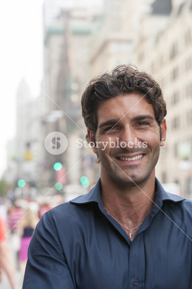 Pedestrian portrait in city Royalty-Free Stock Image - Storyblocks