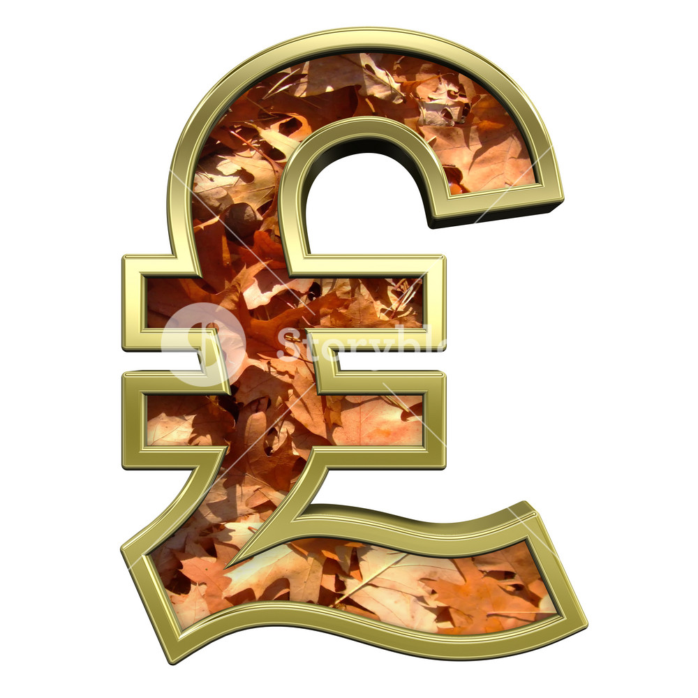 Pound Sign From Autumn Gold Alphabet Set Royalty-Free Stock Image ...