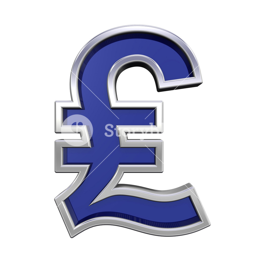 Pound Sign From Blue Glass With Chrome Frame Alphabet Set Royalty-Free ...