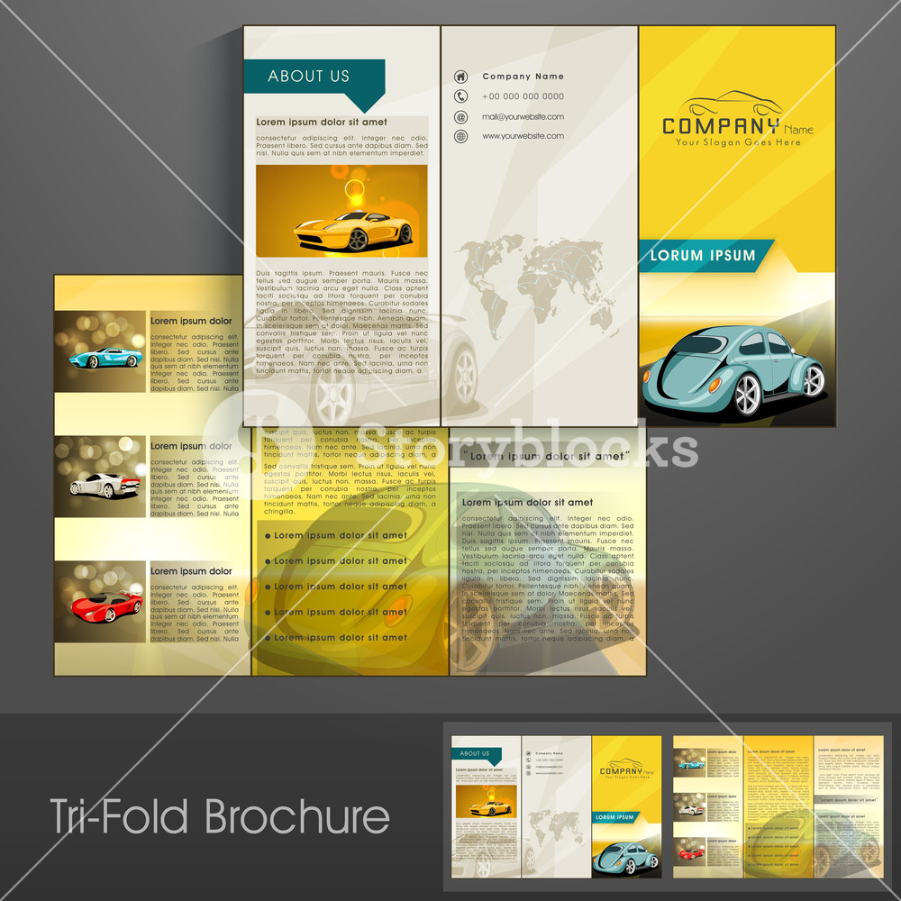 Professional Business Three Fold Flyer Template Royalty-Free Stock ...
