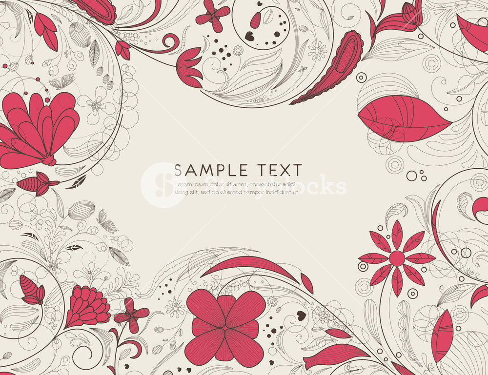Retro Floral Vector Illustration Royalty-Free Stock Image - Storyblocks