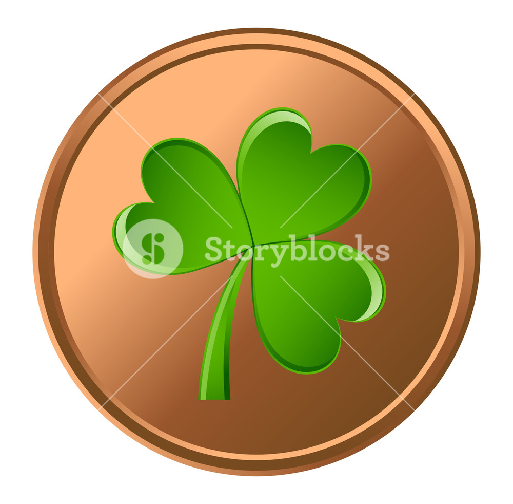 Retro Shamrock Coin Royalty-Free Stock Image - Storyblocks