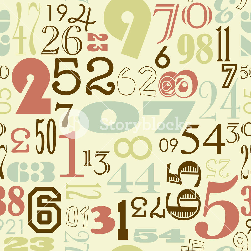 Seamless Numers Background In Retro Vintage Style Royalty-Free Stock ...