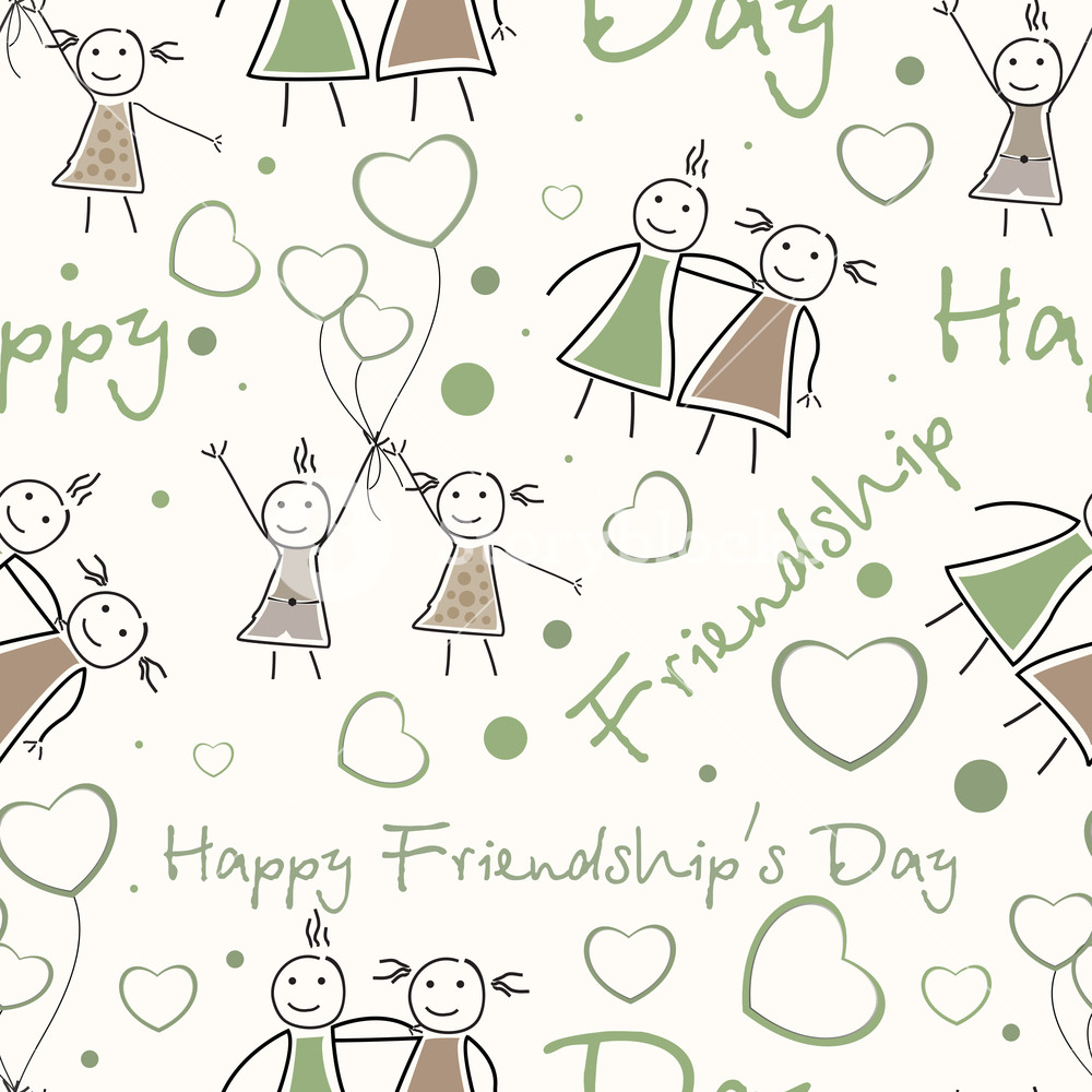 Seamless Pattern Background For Happy Friendship Day. Royalty-Free ...