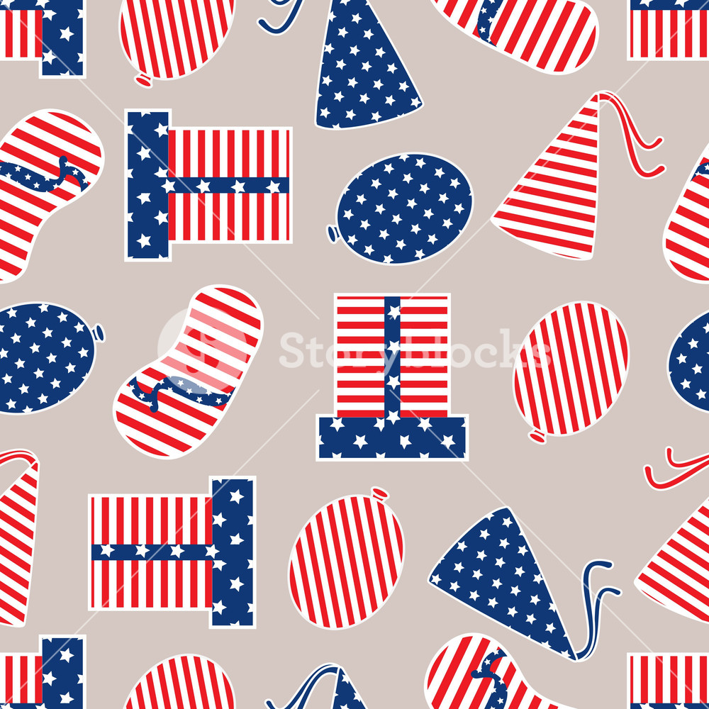 Seamless Pattern For 4th Of July Royalty-Free Stock Image - Storyblocks