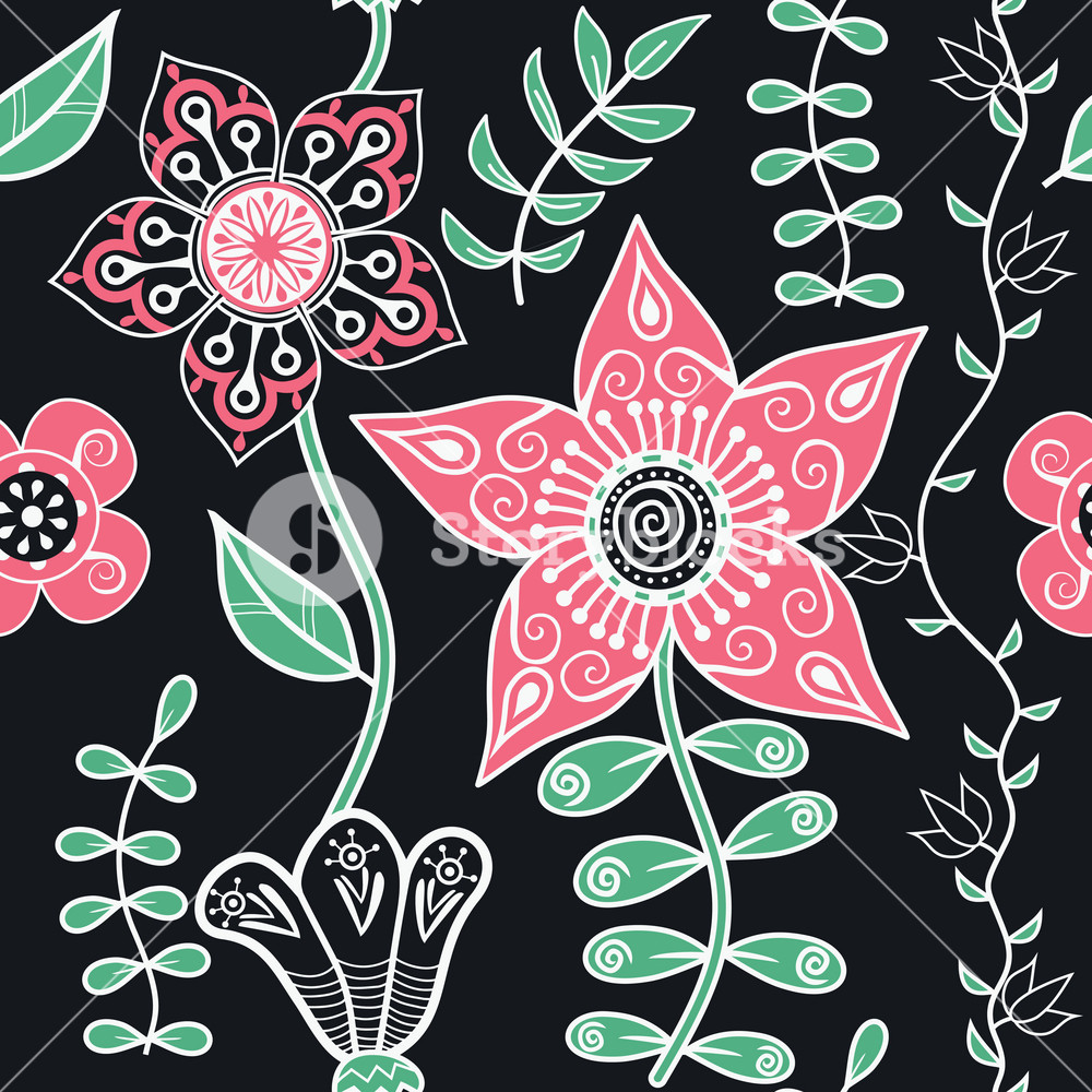 Seamless Texture With Flowers. Endless Floral Pattern. Seamless Pattern ...