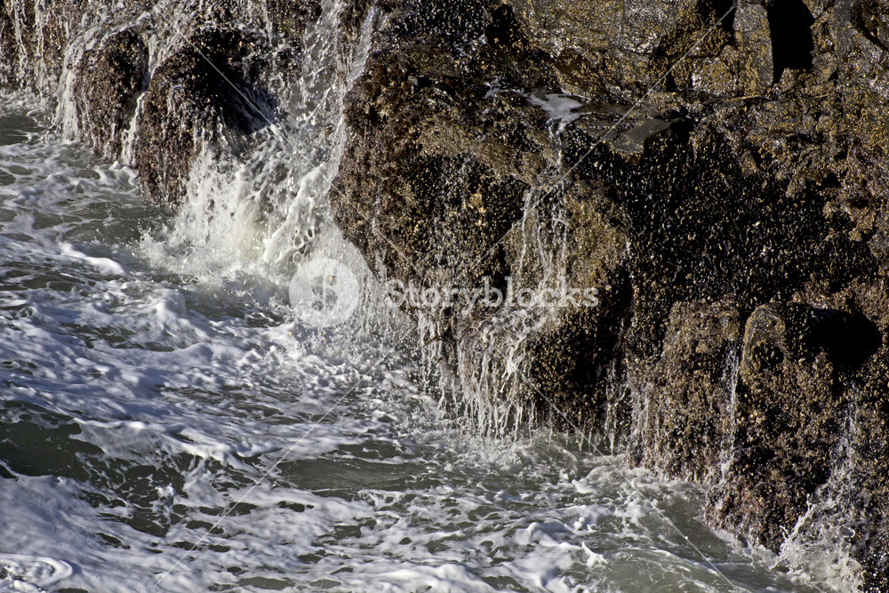 Seashore Waves On Rock Royalty-Free Stock Image - Storyblocks