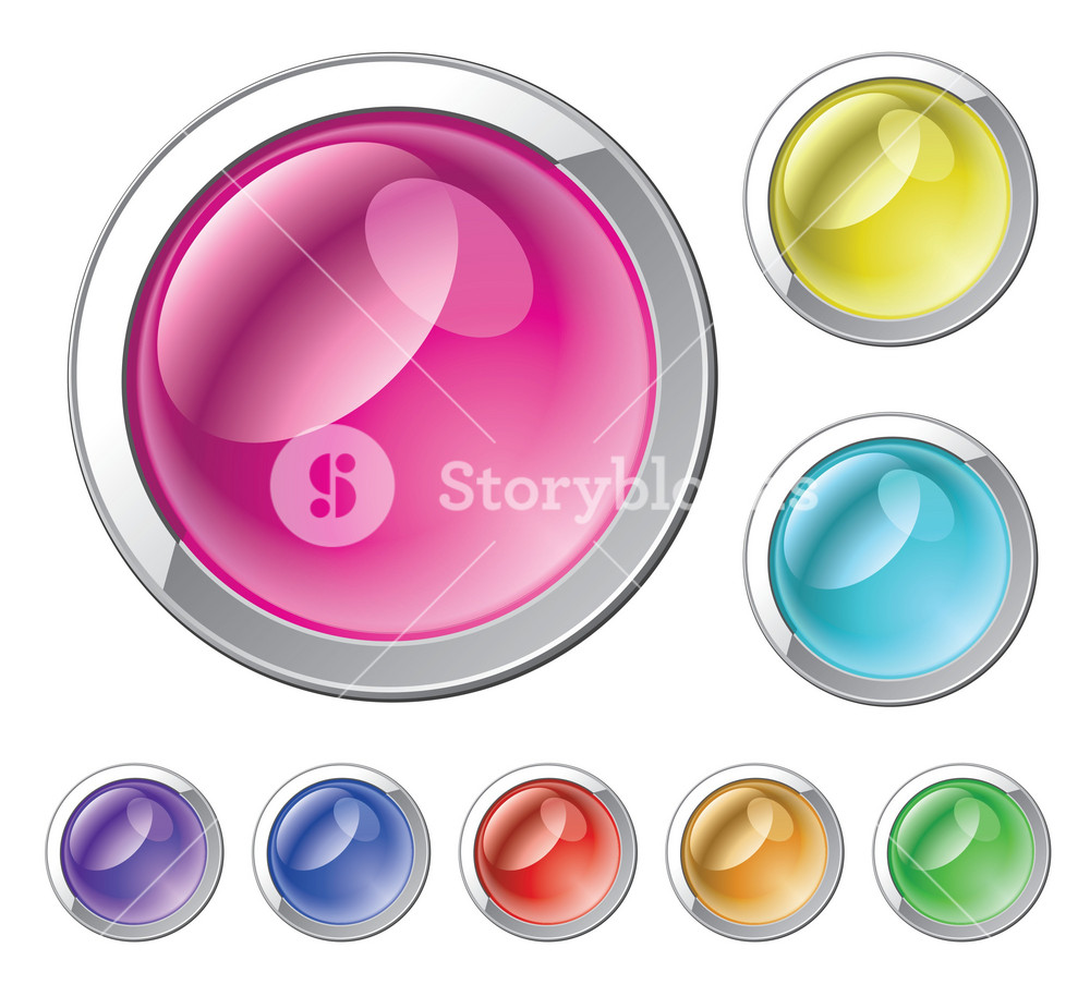 Set Of Glossy Buttons Royalty-Free Stock Image - Storyblocks