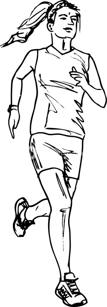 Woman Runner Outline