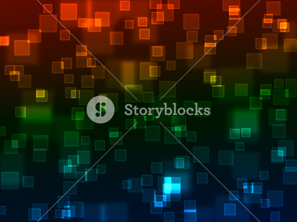 Bokeh Neon Squares Background Royalty-Free Stock Image - Storyblocks
