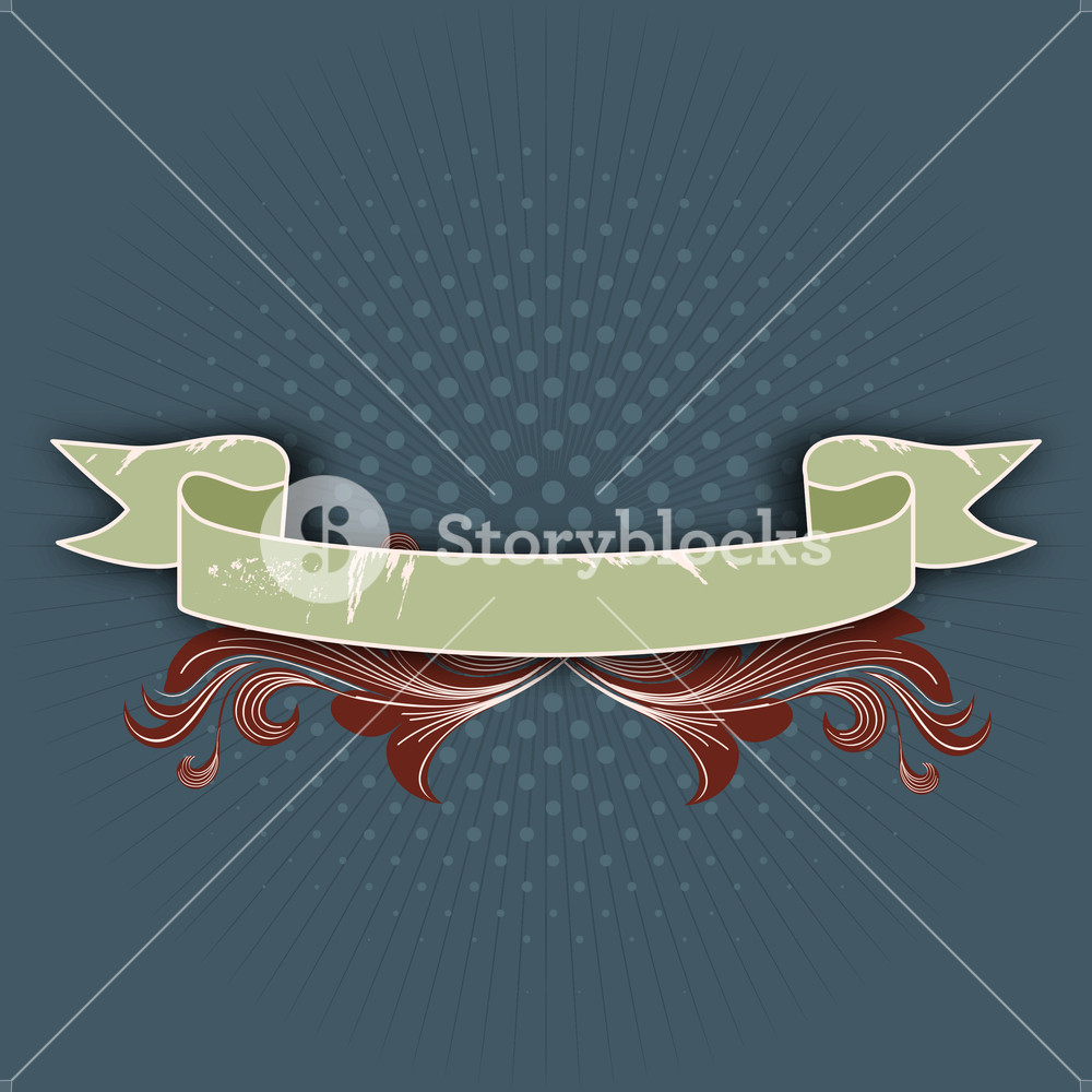 Stylish Ribbon Or Banner Design On Abstract Background. Royalty-Free ...