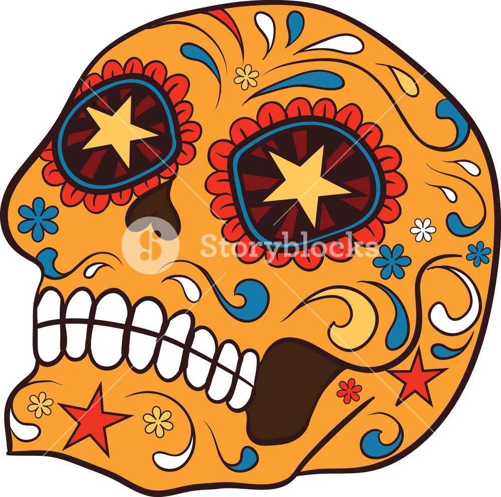 Sugar Skull Vector Element Royalty-Free Stock Image - Storyblocks