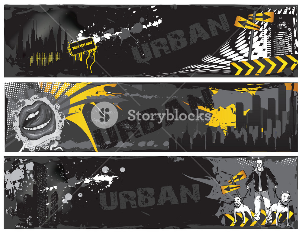 Urban Web Banners Royalty-Free Stock Image - Storyblocks