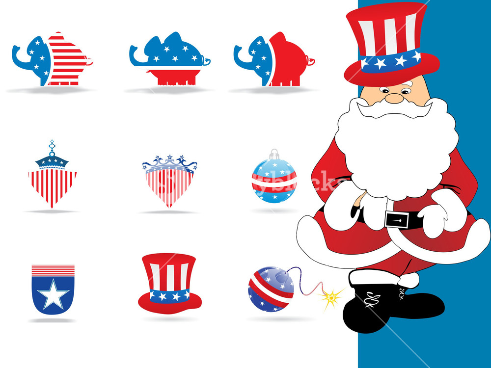Vector Icons In Us Flag Color Royalty-Free Stock Image - Storyblocks