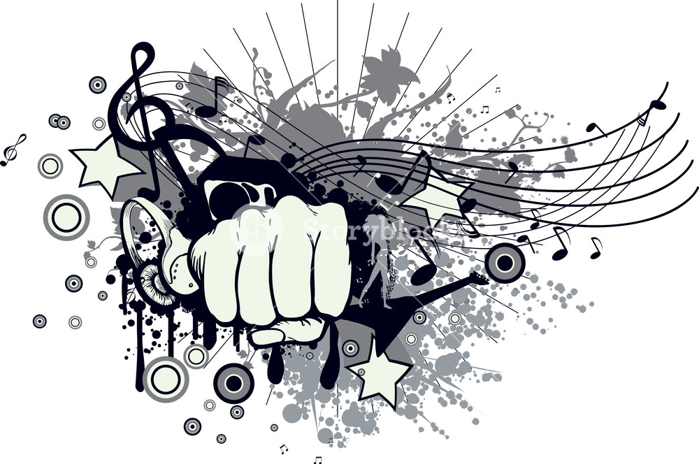 Vector Music T shirt Design With Fist Royalty Free Stock Image Vector Music T shirt Design With Fist Royalty Free Stock Image