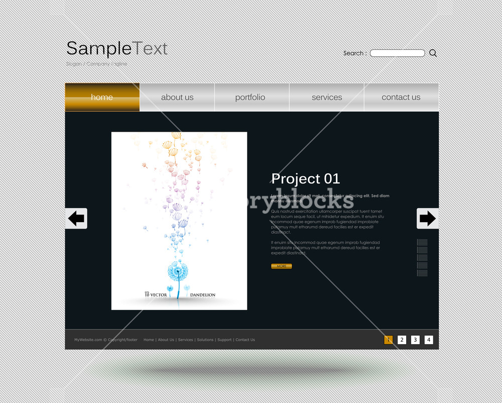 Vector Website Design Template Royalty-Free Stock Image - Storyblocks