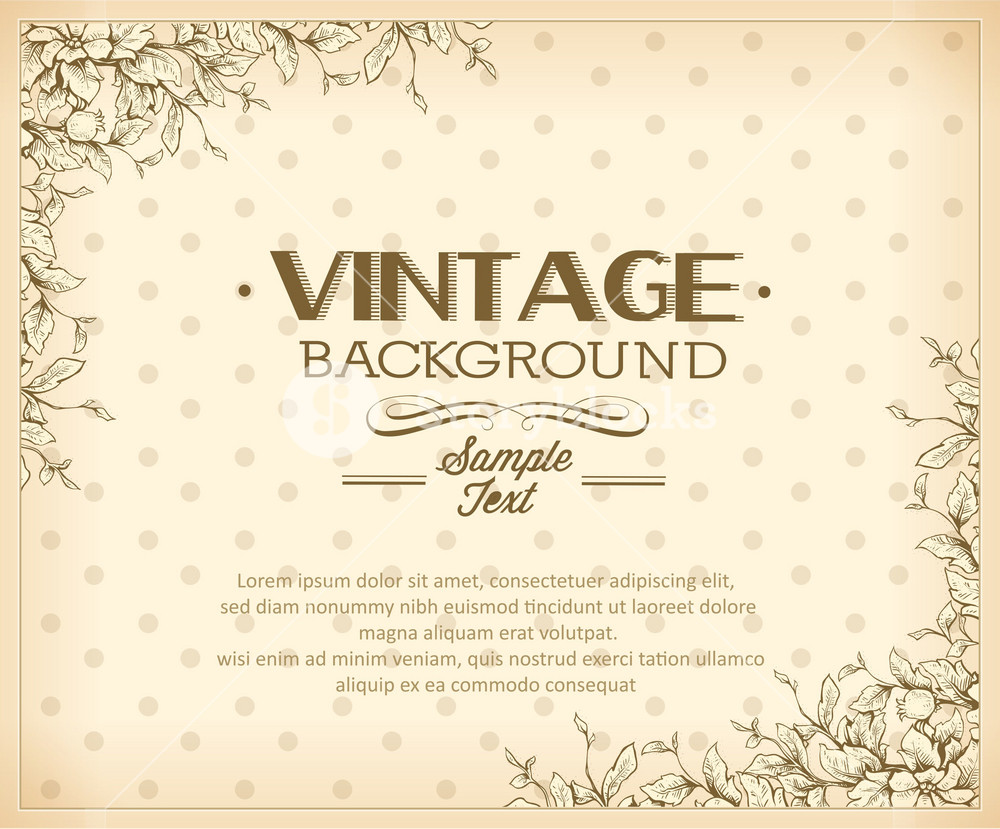 Vintage Vector Illustration With Spring Flowers Royalty-Free Stock ...