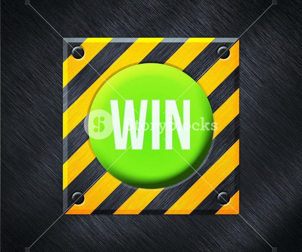 Win Green Button Royalty-Free Stock Image - Storyblocks