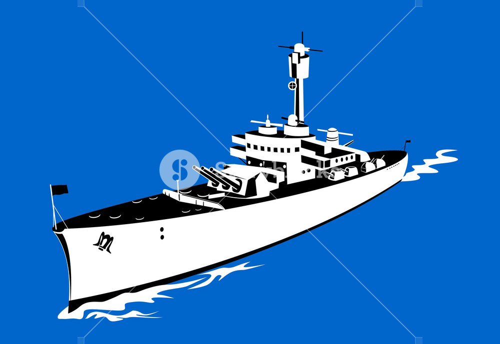 World War Two Battleship Retro Royalty Free Stock Image Storyblocks