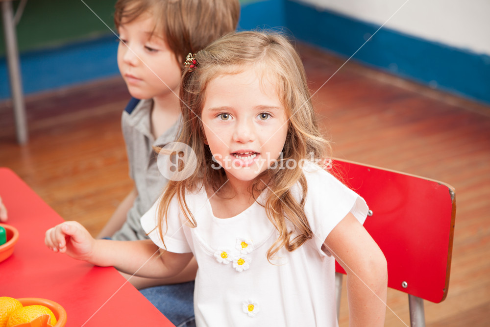 Child in Kindergarten Royalty-Free Stock Image - Storyblocks