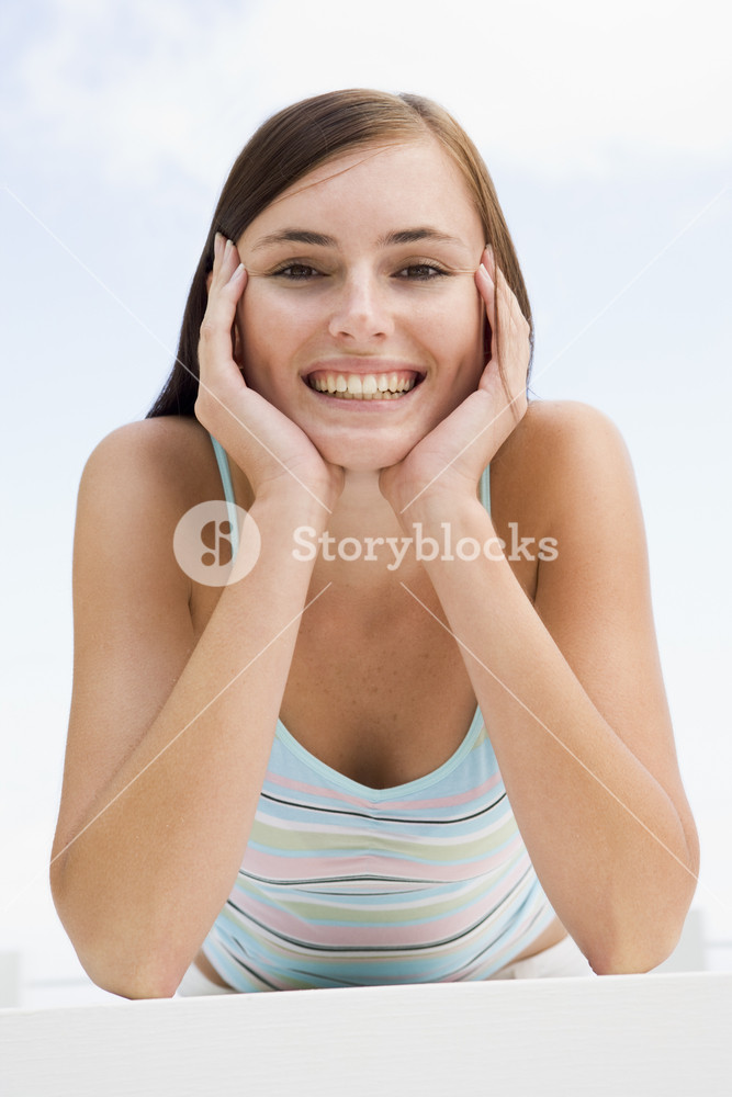 Relaxed Woman Enjoying Outdoor Relaxation Royalty Free Stock Image